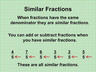 Adding and subtracting fractions | PPT