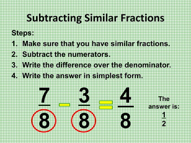 Adding and subtracting fractions | PPT