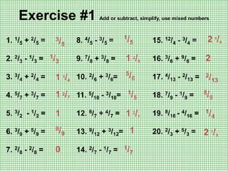 Adding and subtracting fractions | PPT