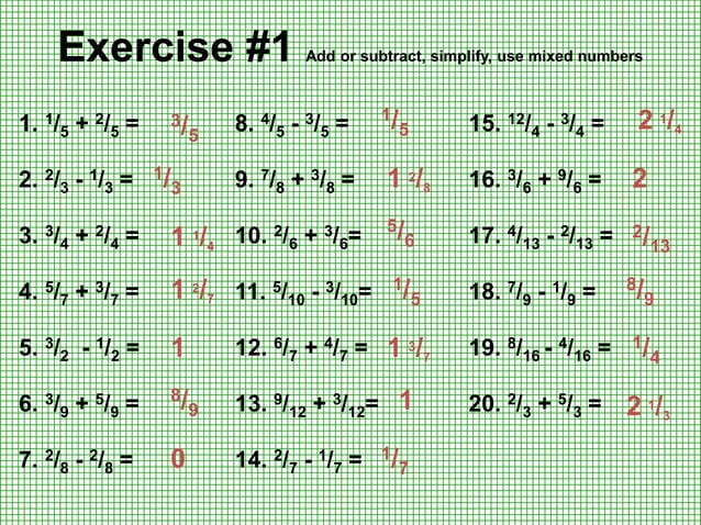 Adding and subtracting fractions | PPT