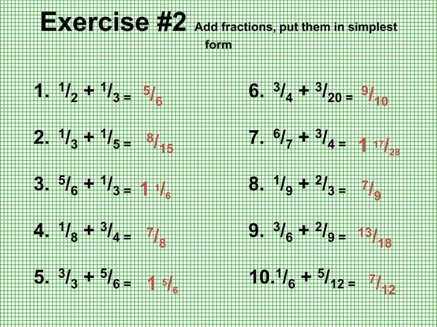 Adding and subtracting fractions | PPT