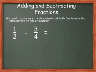 Adding and Subtracting Fractions grade 5 | PPTX