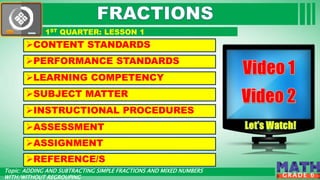 Math 6 Grade 6 1st Quarter Lesson 1 | PPTX