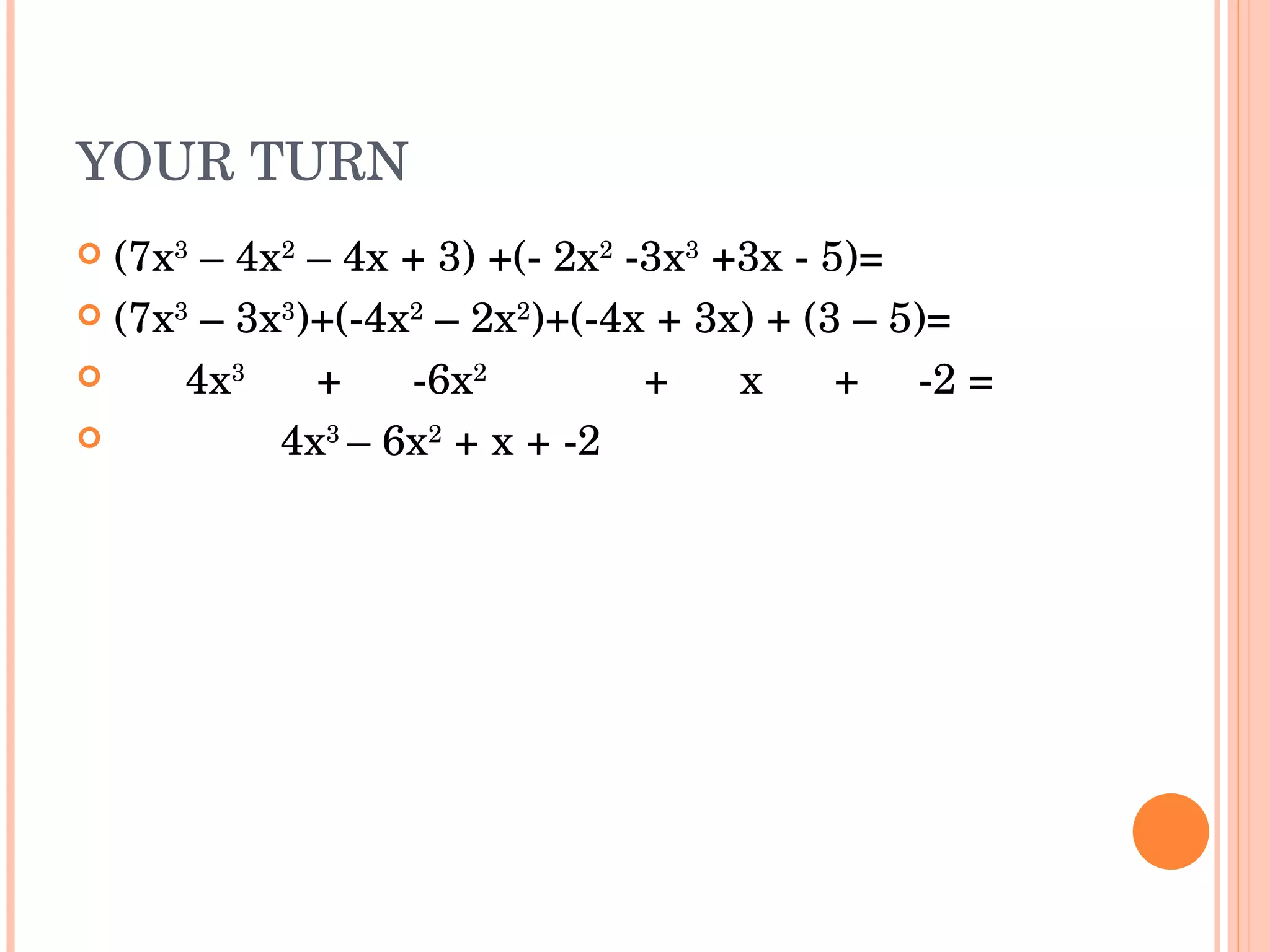 Adding And Subtracting Polynomials | PPT