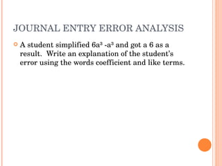 Adding And Subtracting Polynomials | PPT