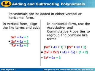Adding and Subtracting Polynomials PPP.ppt