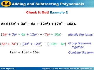 Adding and Subtracting Polynomials PPP.ppt