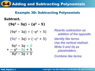 Adding and Subtracting Polynomials PPP.ppt