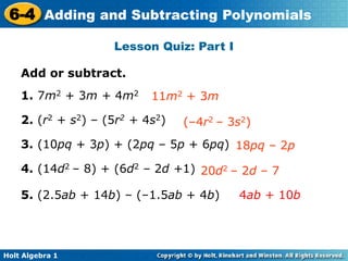 Adding and Subtracting Polynomials PPP.ppt