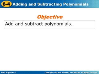 Adding and Subtracting Polynomials PPP.ppt