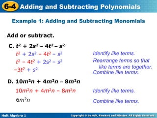 Adding and Subtracting Polynomials PPP.ppt