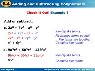Adding and Subtracting Polynomials PPP.ppt