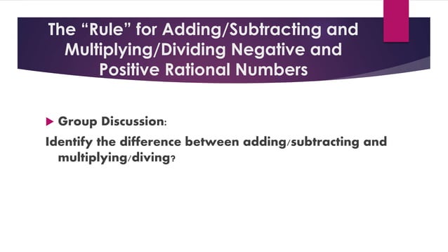 Adding and subtracting positive and negative rational number notes 1 | PPTX