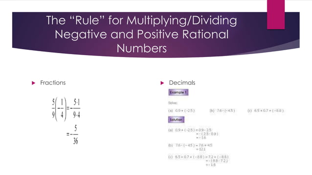 Adding and subtracting positive and negative rational number notes 1 | PPTX