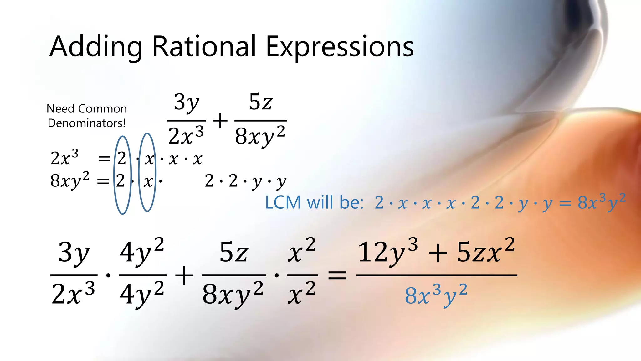 Adding and subtracting rational expressions | PPTX