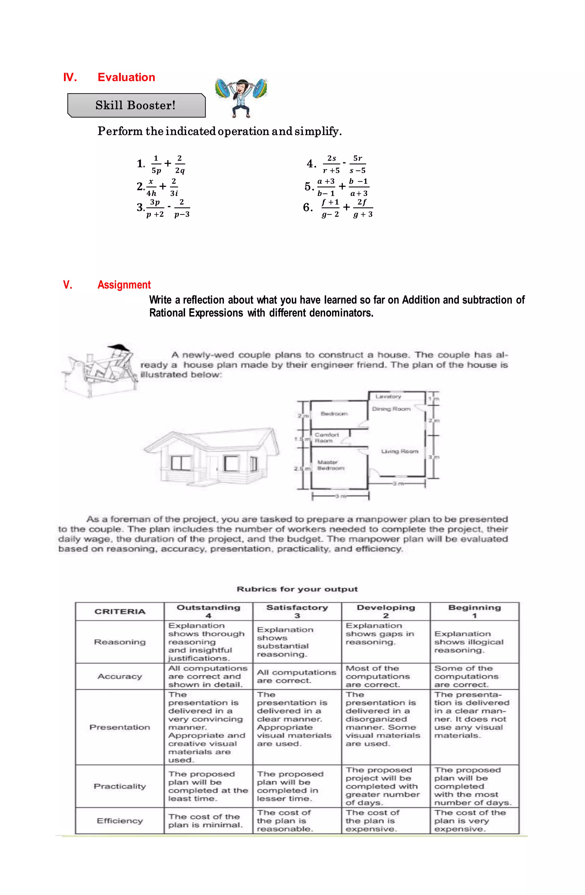 Adding and subtracting rational expressions with different denominator ...