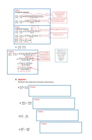 Adding and subtracting rational expressions with different denominator ...
