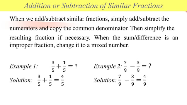 Adding and Subtracting Simple Fractions and Mixed Numbers.pptx