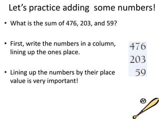 Adding and subtracting to solve problems notes pages | PPTX