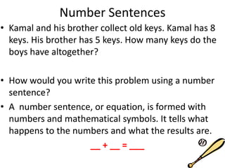 Adding and subtracting to solve problems notes pages | PPTX