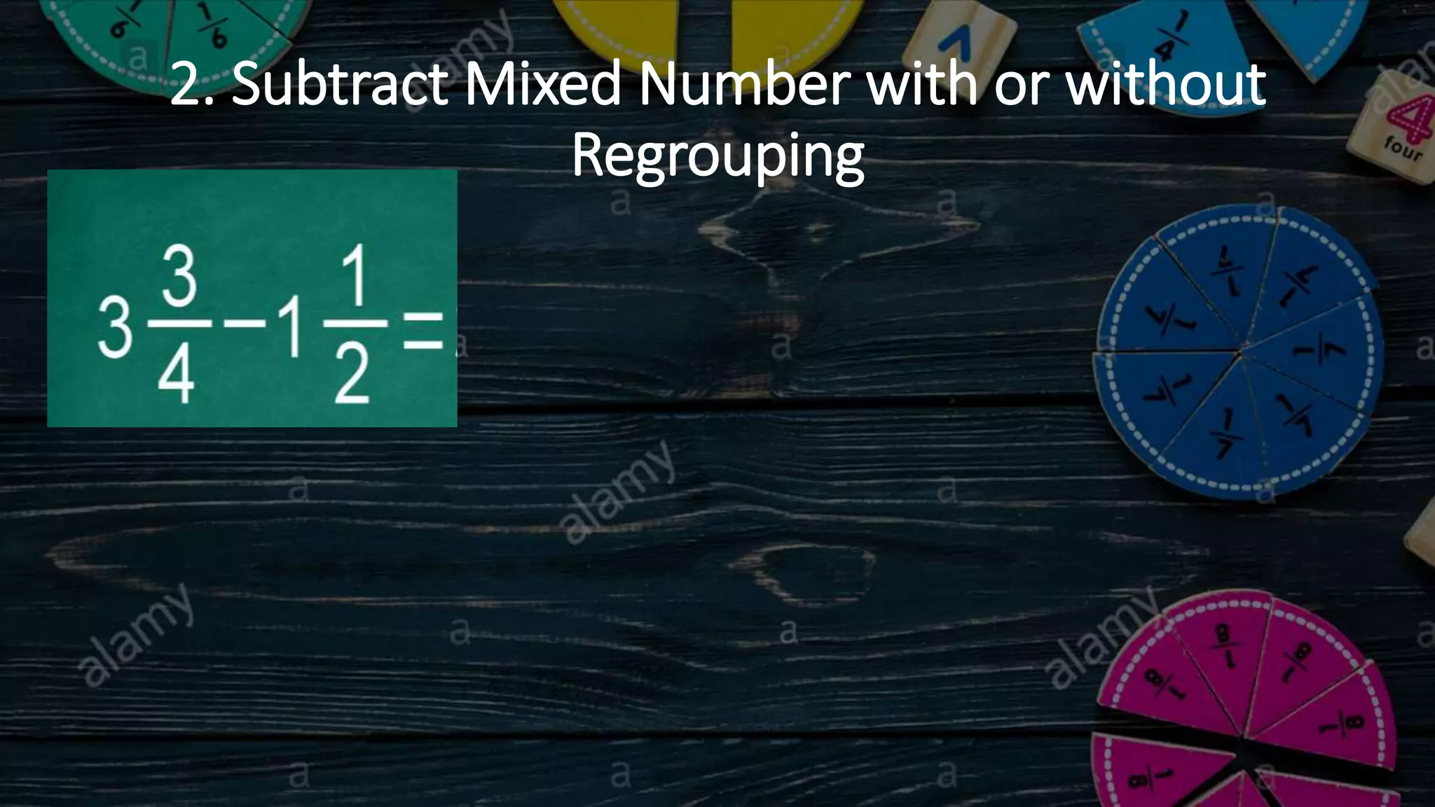Adding and Subtraction Fraction mixed Number without or with regrouping ...