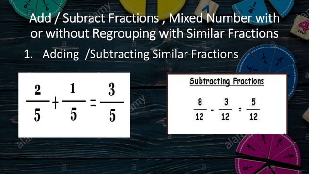 Adding and Subtraction Fraction mixed Number without or with regrouping.pptx | Education