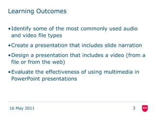 Adding audio and video presentation | PPTX