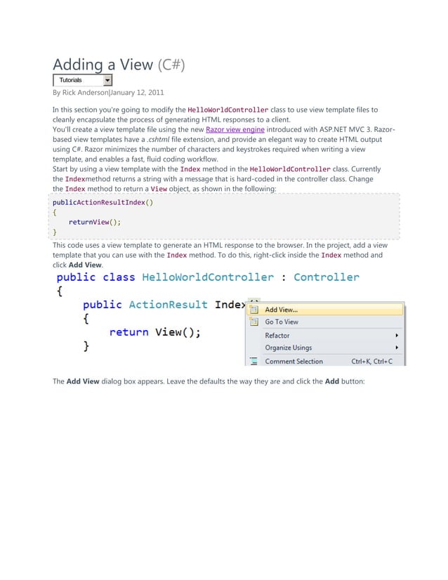Adding a view | PDF