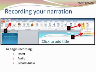 Adding a voice narration to PPT | PPT