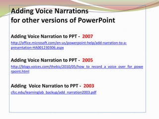 Adding a voice narration to PPT | PPT