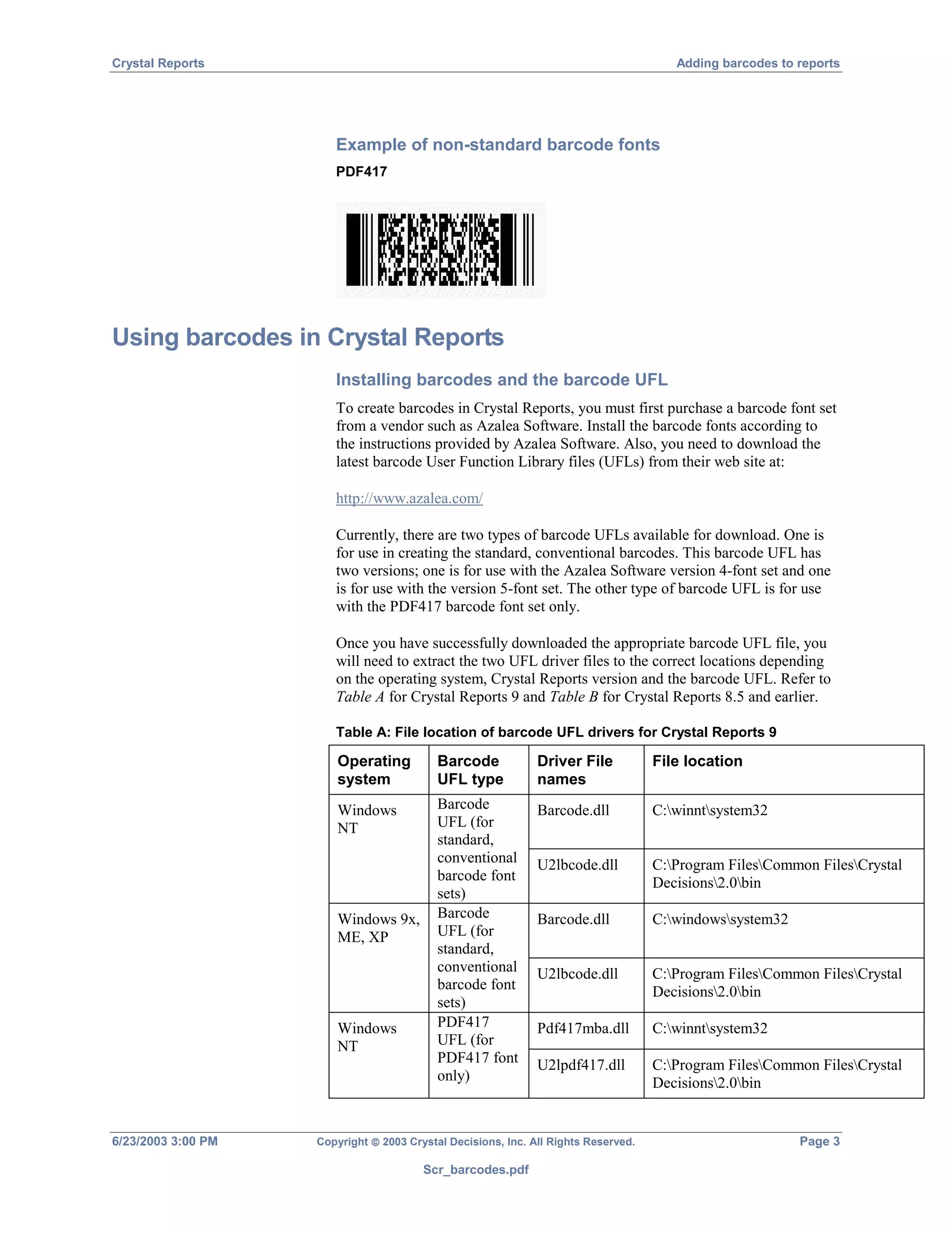 Adding barcode to report (cr) | PDF