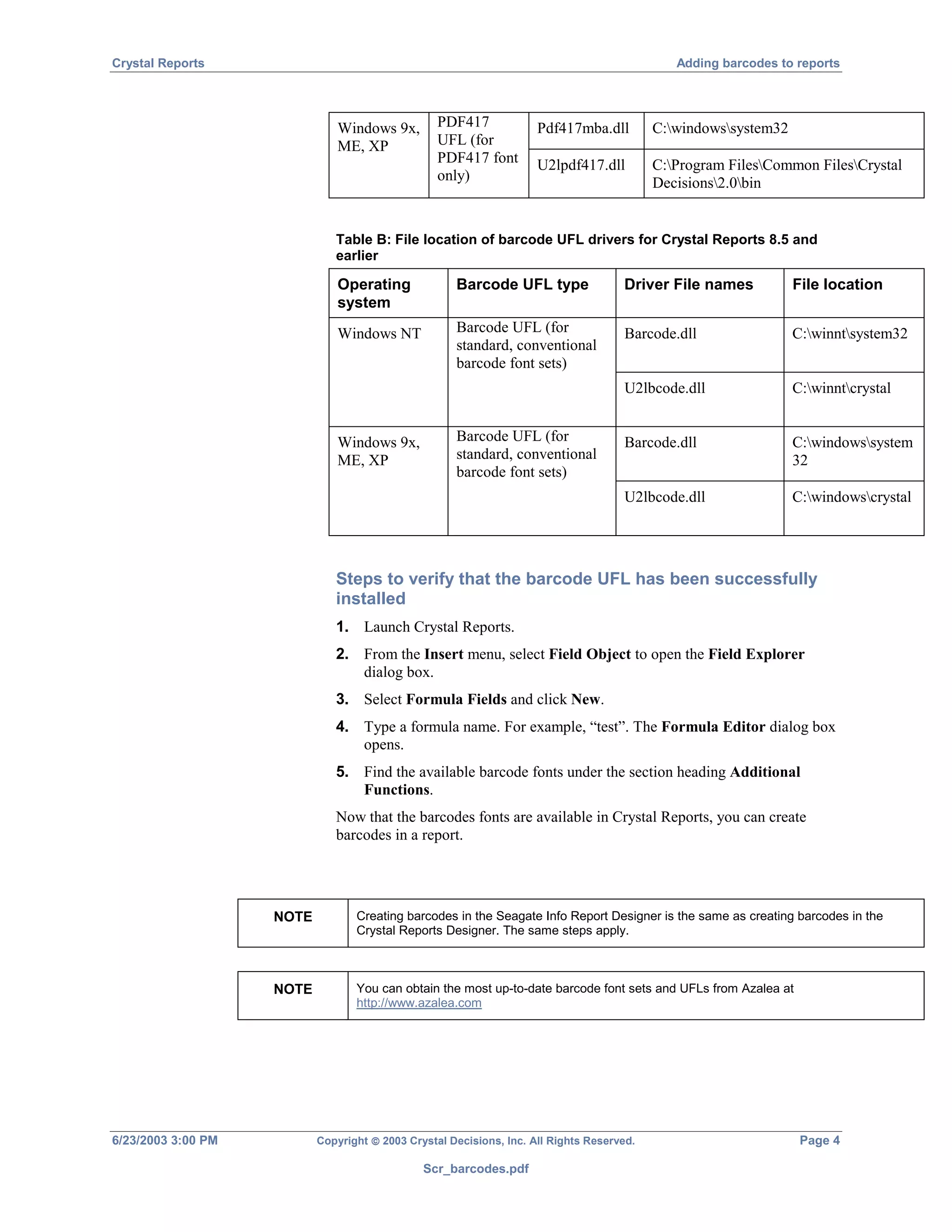 Adding barcode to report (cr) | PDF