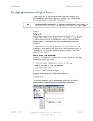 Adding barcode to report (cr) | PDF