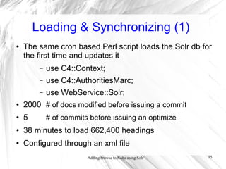 Adding browse to Koha using Solr | PPT