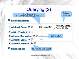 Adding browse to Koha using Solr | PPT