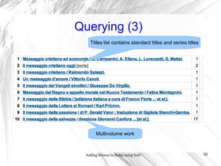 Adding browse to Koha using Solr | PPT