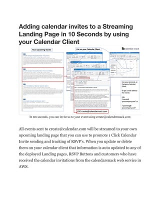 Adding calendar invites to a Streaming Landing Page in 10 Seconds by ...