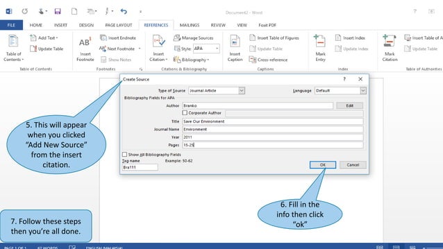 Adding Citations Using Microsoft Word 2013 Ppt