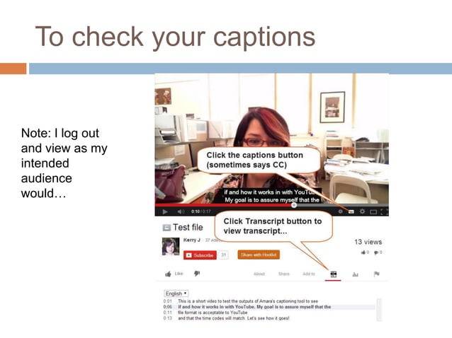 Adding closed captions to youtube videos