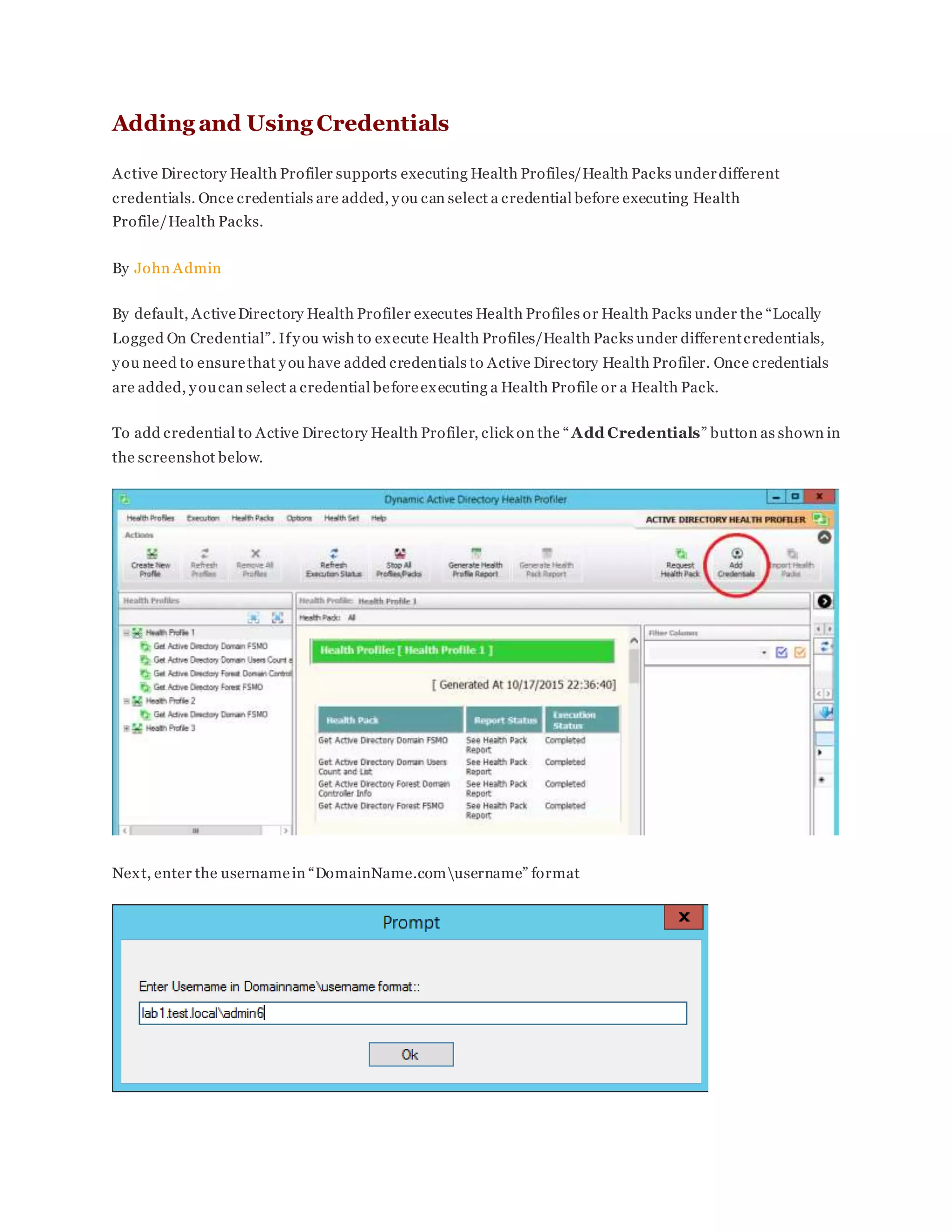 Adding credentials | PDF Adding credentials | PDF