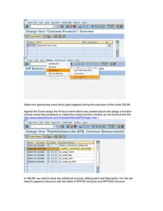 Adding custom fields to the fi report fbl5 n using bt es | DOC
