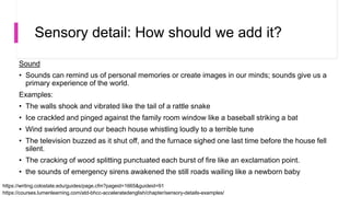 Adding dialogue and sensory detail to your personal narratives | PPTX