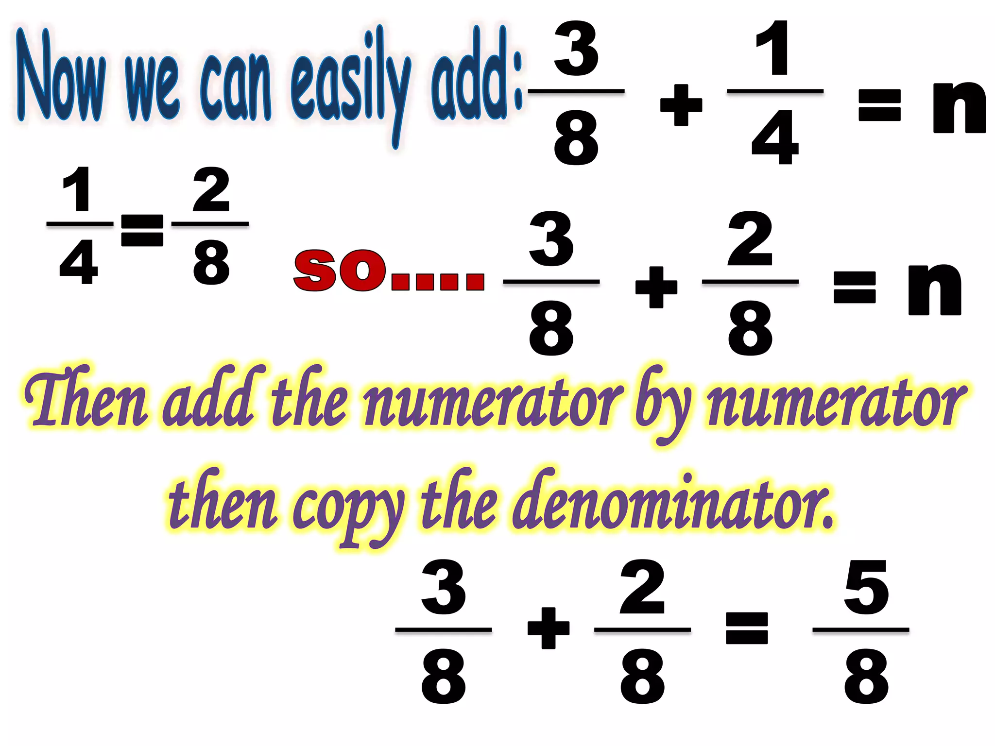 Adding dissimilar fractions | PPTX