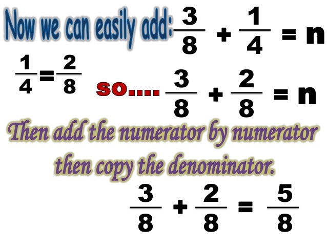 Adding Dissimilar Fractions Adding Dissimilar Fractions
