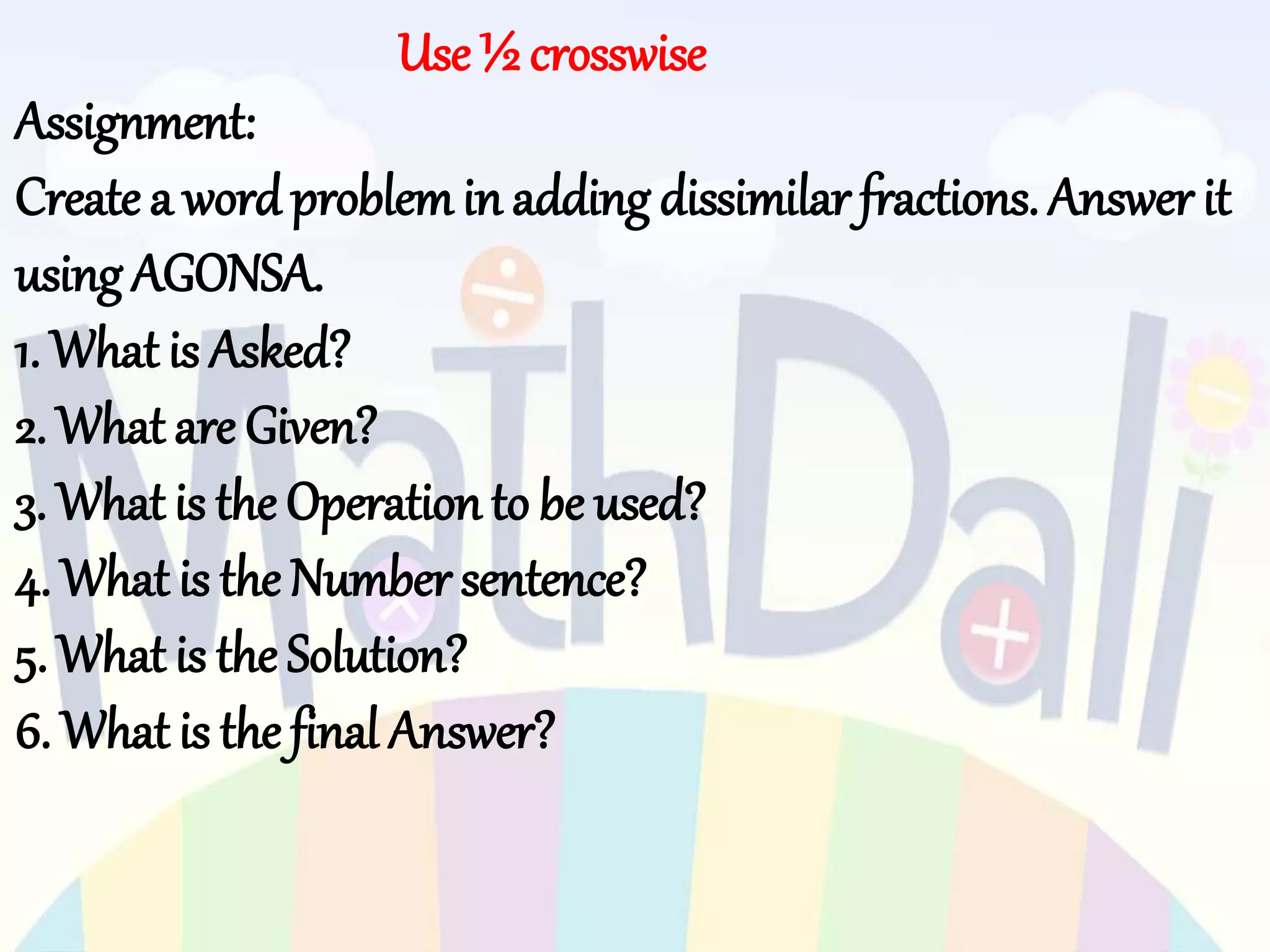 Addition of Dissimilar Fractions | PPTX