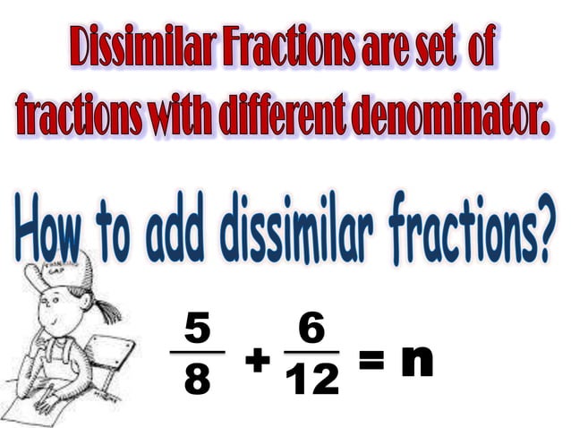 Adding dissimilar fractions with regrouping | PPTX