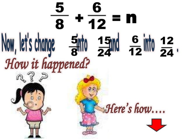 Adding dissimilar fractions with regrouping | PPTX