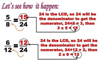 Adding dissimilar fractions with regrouping | PPTX