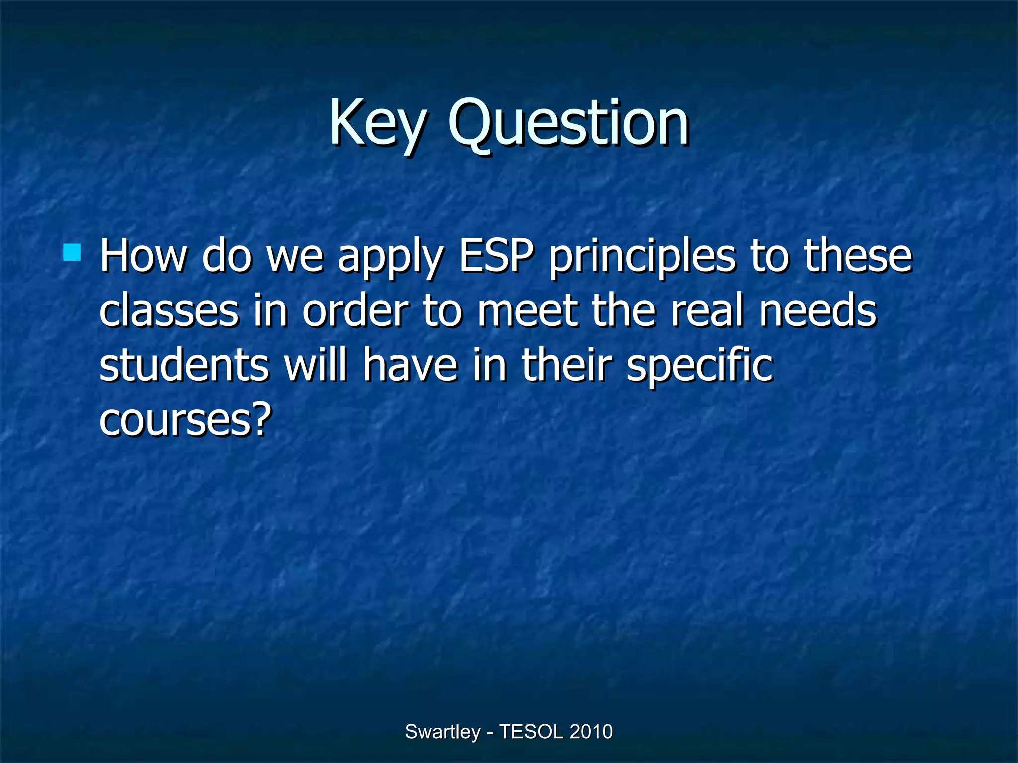 Adding the ESP to Multidisciplinary EAP Courses Slides | PPT