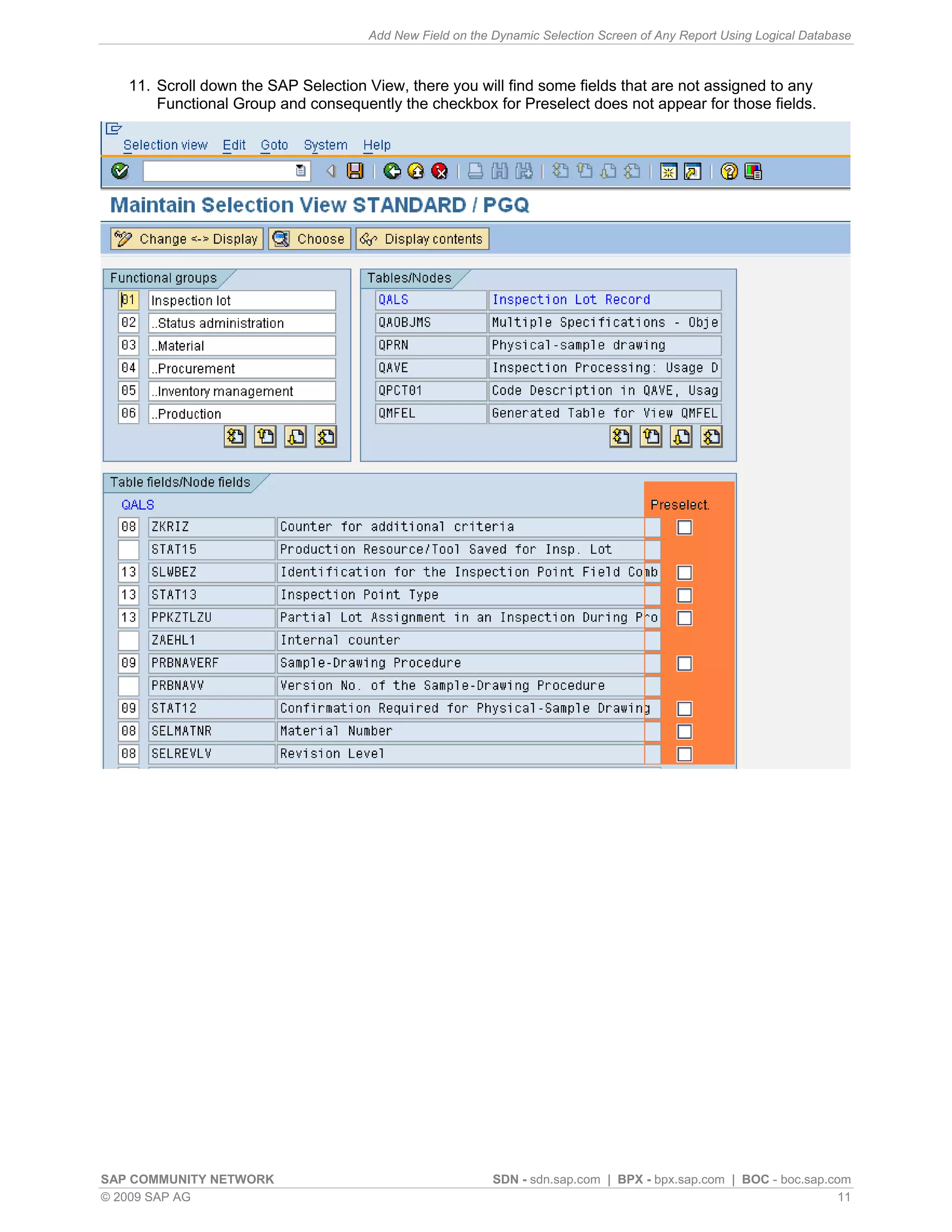 Sap Adding Fields To Dynamic Selection For Fbln Transactions 2 Pdf